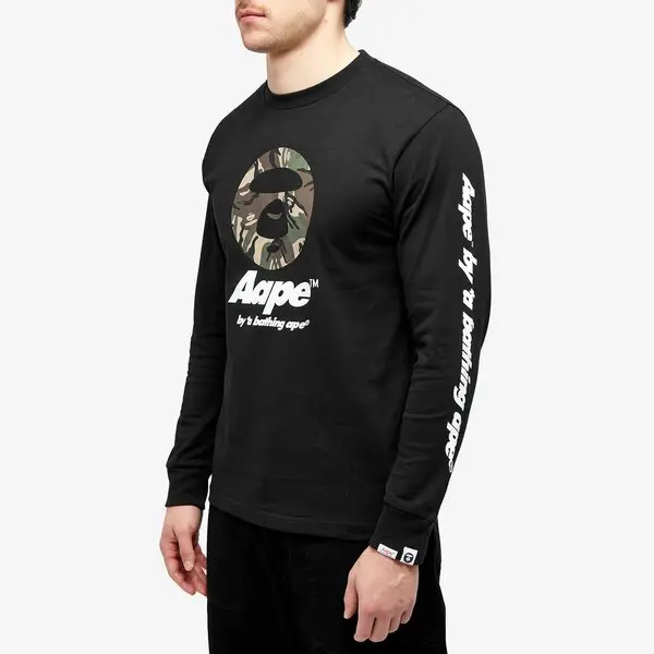 AAPE BY *A BATHING APE New Face Long Sleeve T-shirt