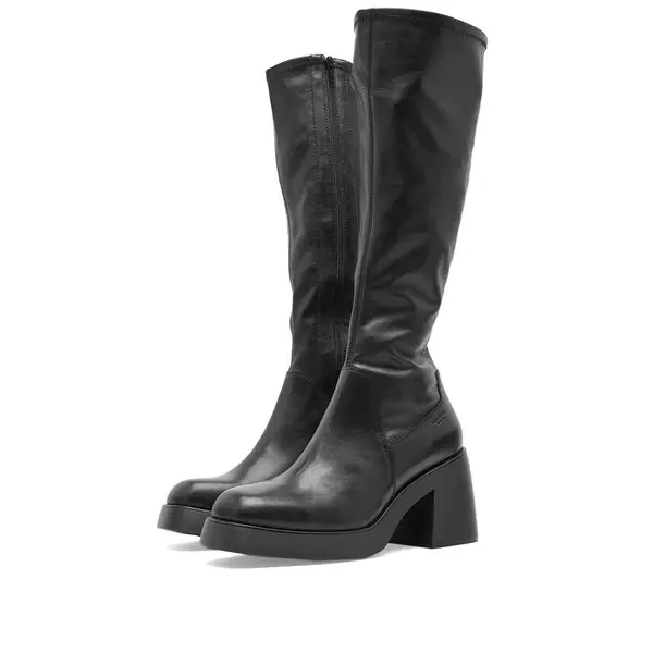 VAGABOND SHOEMAKERS Brooke Leather High Leg Heeled Boot - Black