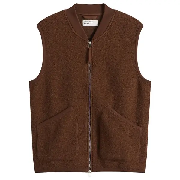 Universal Works Wool Fleece Zip Waistcoat Jacket