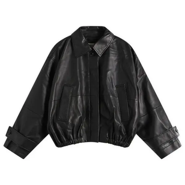 RÓHE Leather Blouson Jacket - Black