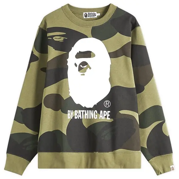 A BATHING APE Giant 1st Camo Bathing Ape Crew Sweatshirt