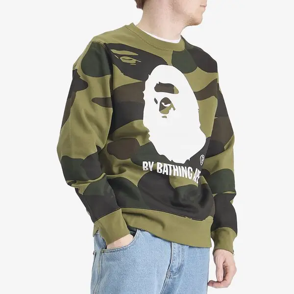 A BATHING APE Giant 1st Camo Bathing Ape Crew Sweatshirt