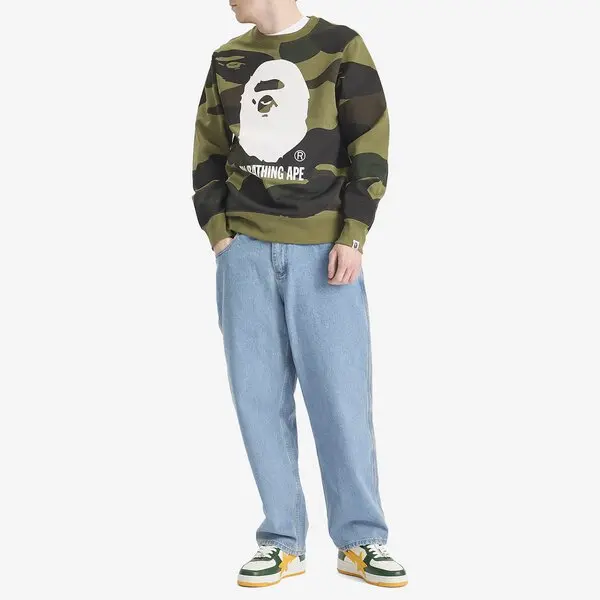 A BATHING APE Giant 1st Camo Bathing Ape Crew Sweatshirt