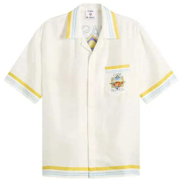 Casablanca Tennis Landscape Cuban Collar Shirt