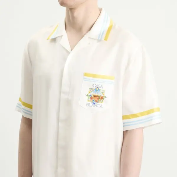 Casablanca Tennis Landscape Cuban Collar Shirt