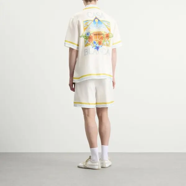 Casablanca Tennis Landscape Cuban Collar Shirt