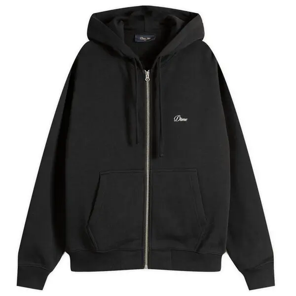 DIME Cursive Zip Hoodie - Black
