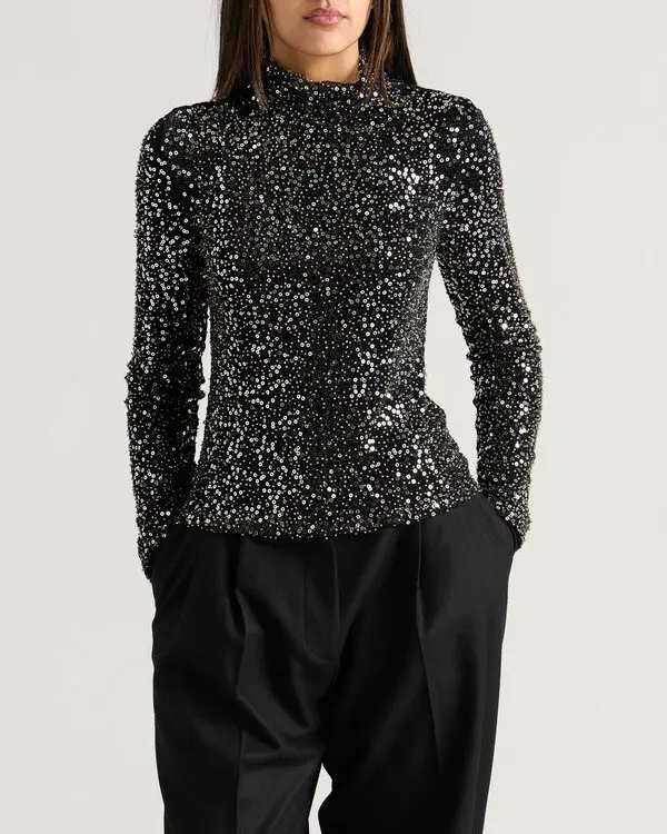 Isabel Marant Étoile Toile Lou Sequin Long Sleeve Top