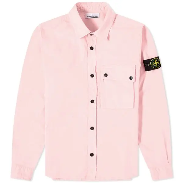 Stone Island Supima Cotton Twill Stretch-tc Button Overshirt