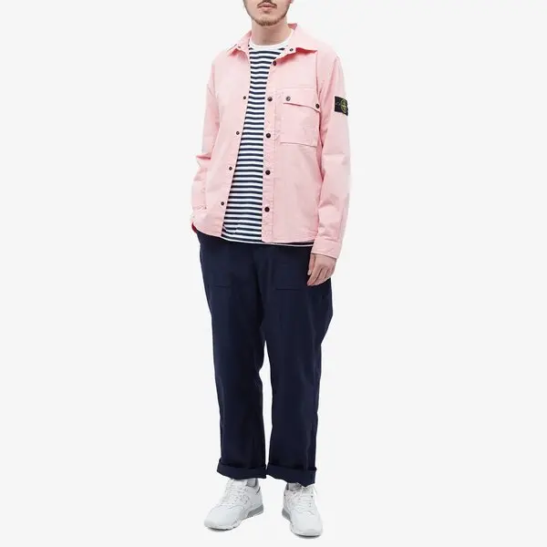 Stone Island Supima Cotton Twill Stretch-tc Button Overshirt