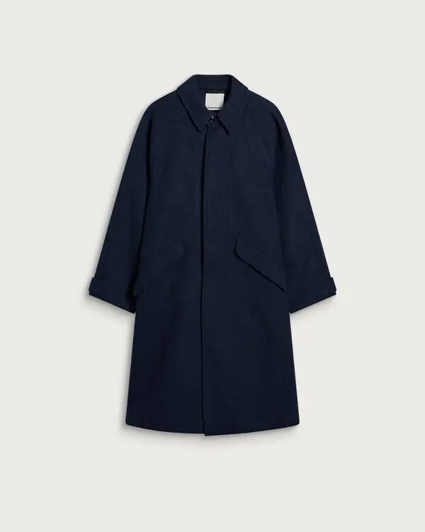 You Must Create Tyrell Wool Trench Coat Exclusive Jacket - Navy