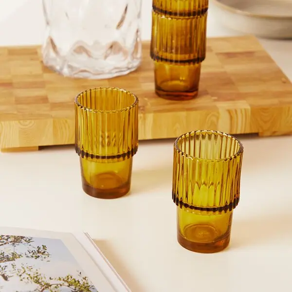 HOUSE DOCTOR Rills Tumbler Set Of 4 - Amber