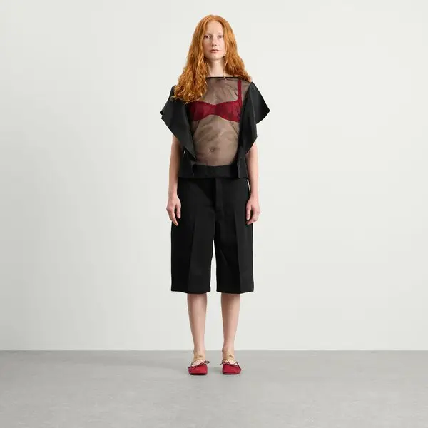 Simone Rocha Boxy Sheer Panel Top