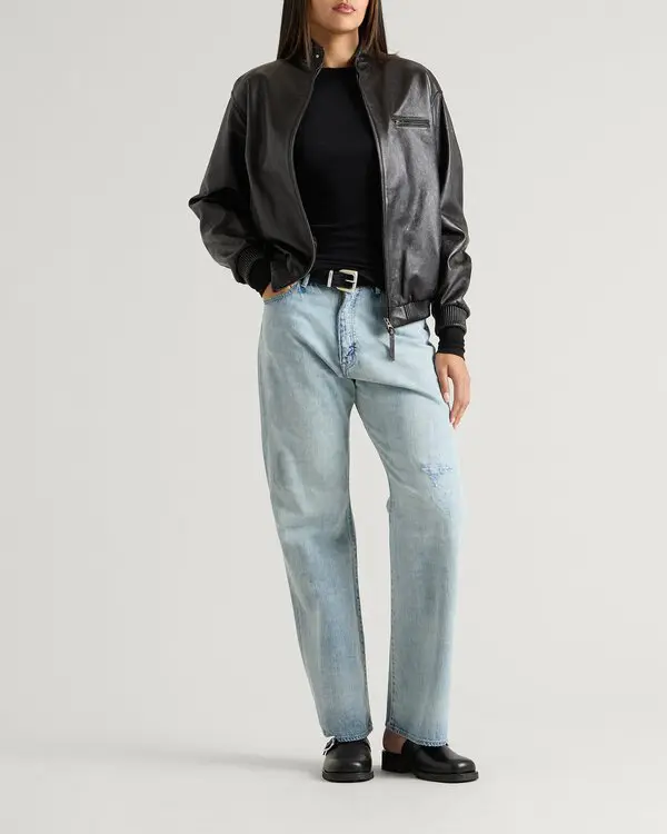 Auralee Sheer Rib Long Sleeve Top