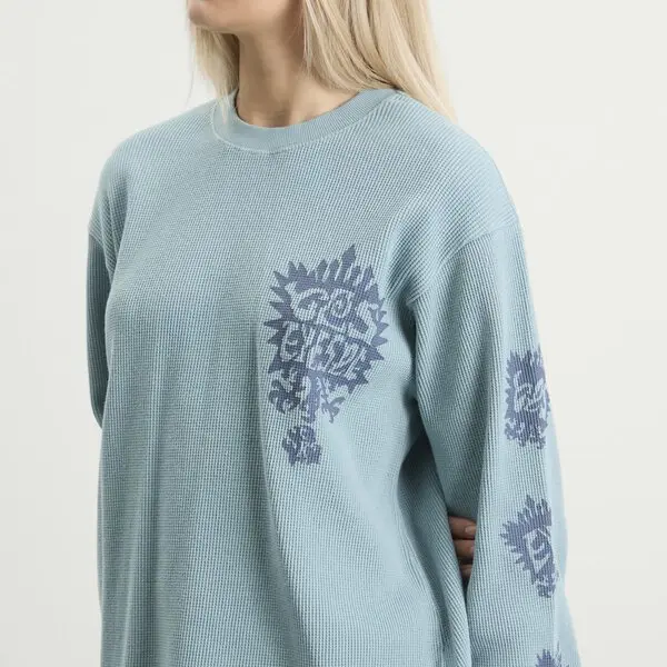 YESEYESEE Y.e.s Stamp Waffle Long Sleeve