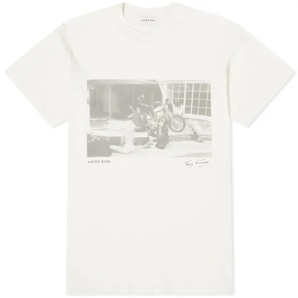 ANINE BING Lili T-shirtwith Rolling Stones Print - Ivory