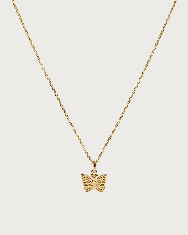 Needles Gold Plate Pendant Necklace - Papilion