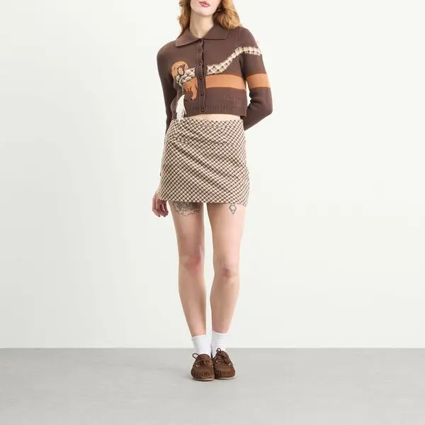 HOUSE OF SUNNY Retro Blanket Mini Skirt