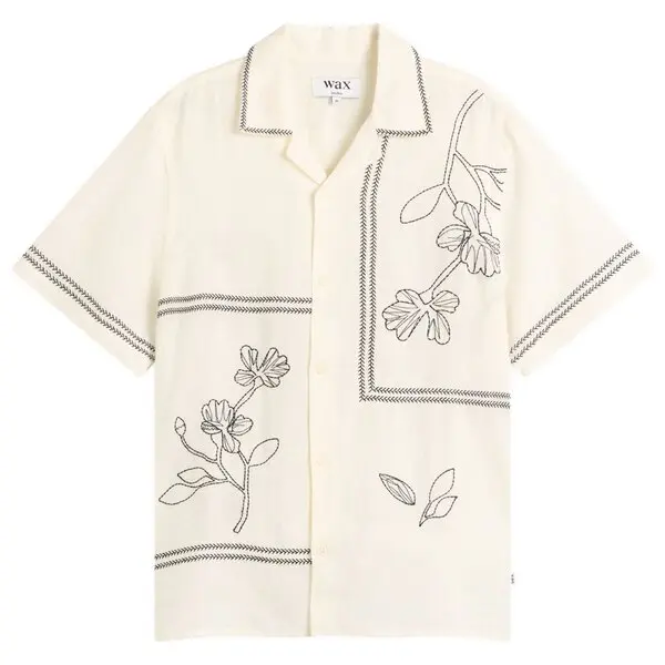 WAX LONDON Didcot Grid Flowers Vacation Shirt