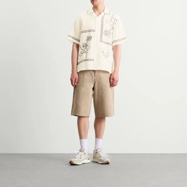 WAX LONDON Didcot Grid Flowers Vacation Shirt
