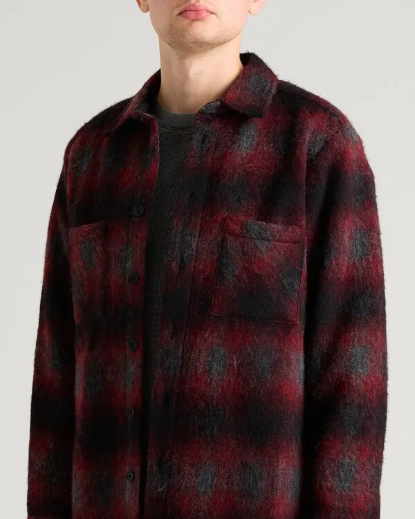 WAX LONDON Whiting Wool Blend Elm Check Overshirt