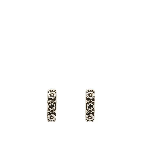 Gucci Floral Motif Earrings - Silver