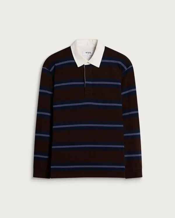 WAX LONDON Rowhill Mirror Stripe Rugby Shirt