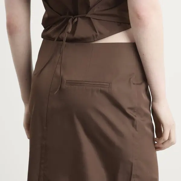 ST. AGNI Paper Taffeta Column Skirt