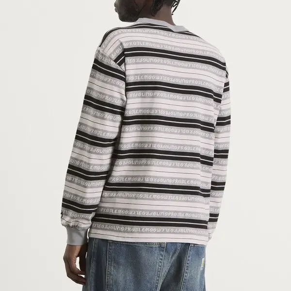 NO PROBLEMO Jacquard Stripe Long Sleeve T-shirt