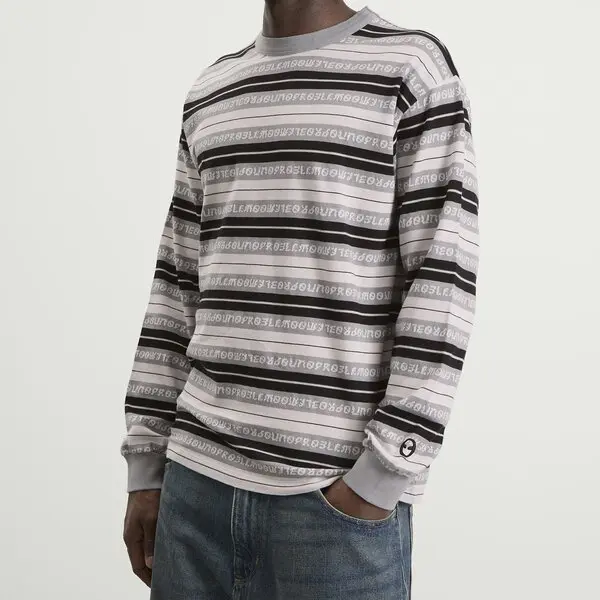 NO PROBLEMO Jacquard Stripe Long Sleeve T-shirt