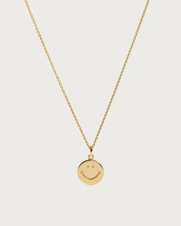 Needles Gold Plate Pendant Necklace - Smile