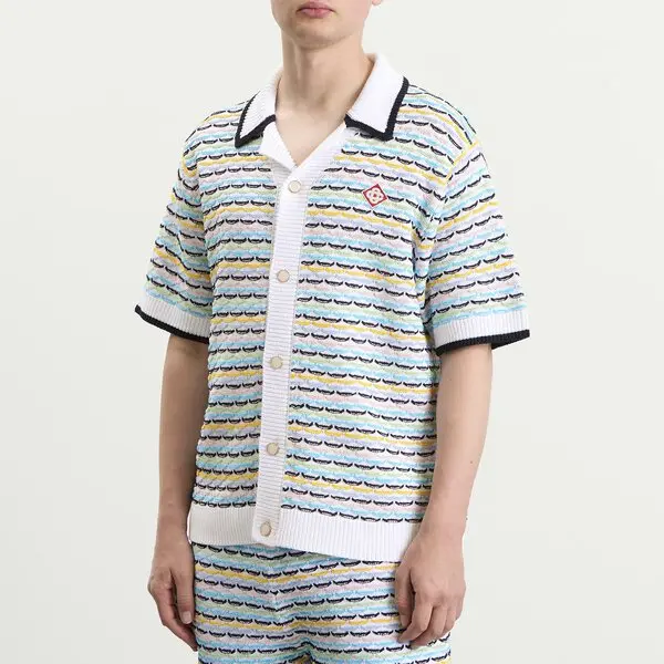 Casablanca Tuck Stitch Shorts Sleeve Shirt