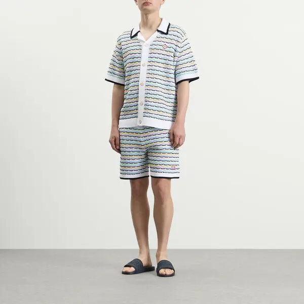 Casablanca Tuck Stitch Shorts Sleeve Shirt