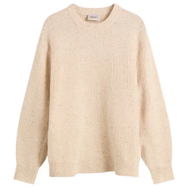 FORET Orbit Jacquard Donegal Jumper - Cloud