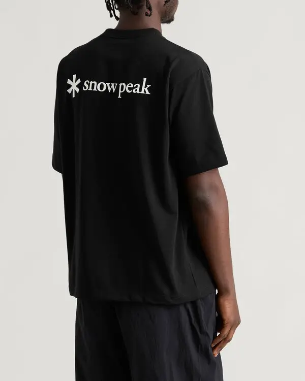 SNOW PEAK New Standard Back Printed Logo T-shirt - Black