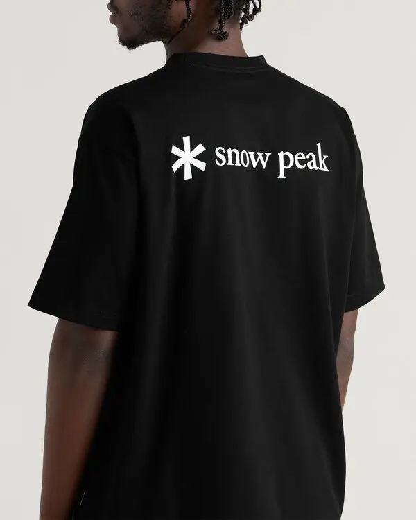 SNOW PEAK New Standard Back Printed Logo T-shirt - Black