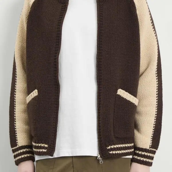 FRIZMWORKS Wool Varsity Zip Cardigan