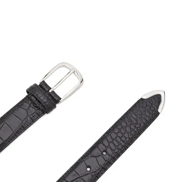 Anderson's Narrow Stitch Trimmed Alligator Print Belt