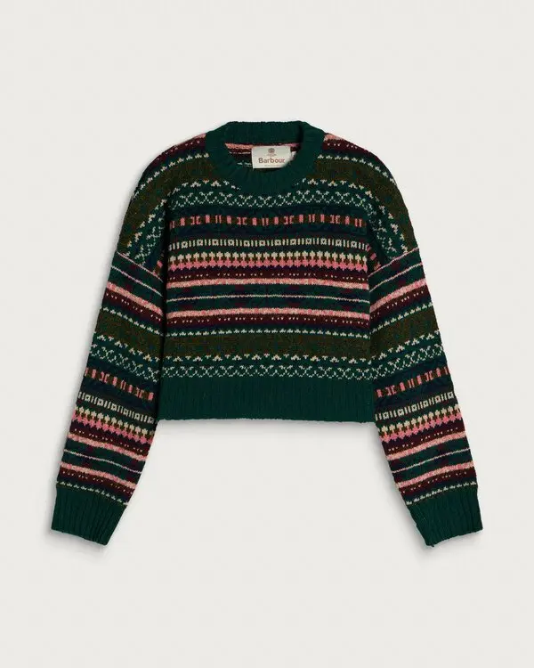 Barbour Overton Knitted Jumper - Olive Multi