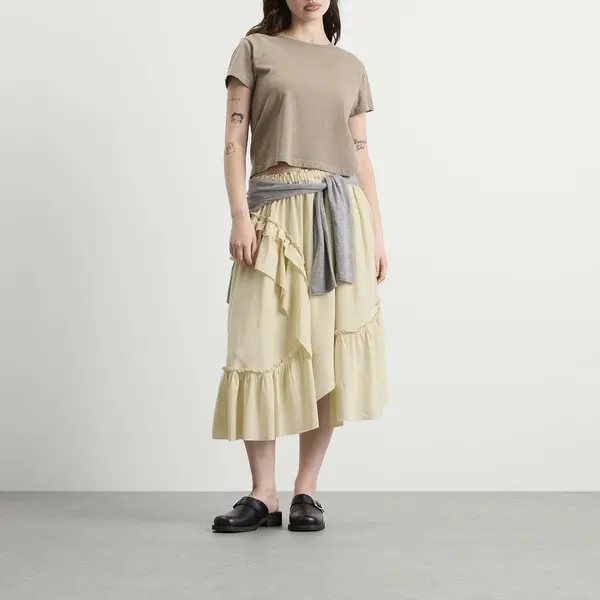 You Must Create Draped Midi Skirt