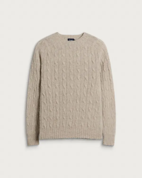 DRAKE'S Brushed Shetland Cable Jumper