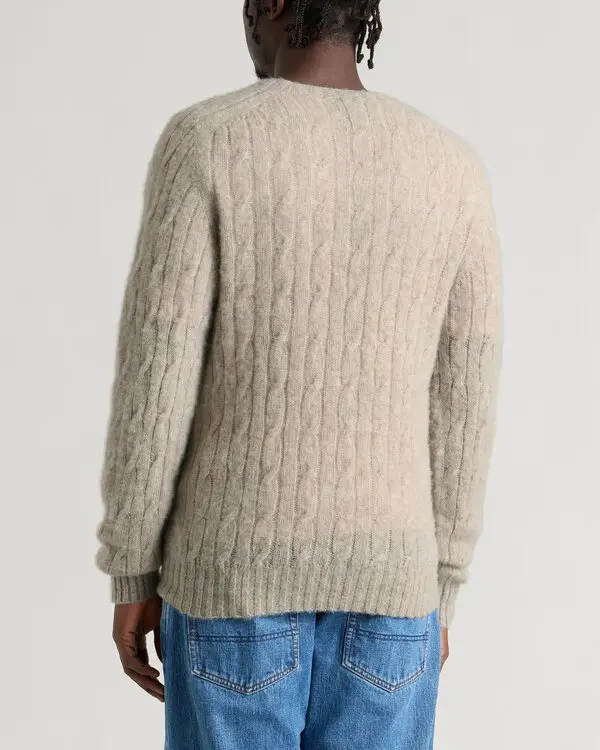 DRAKE'S Brushed Shetland Cable Jumper