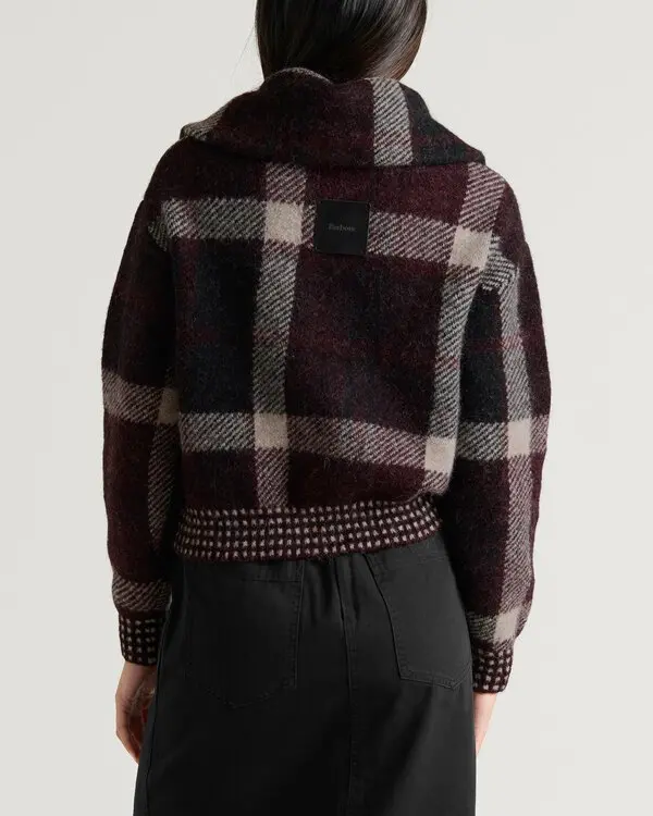 Barbour Carville Knitted Zip Jumper | | Elastane/leather/wool | End Clothing