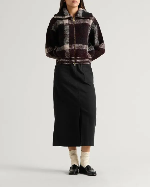 Barbour Carville Knitted Zip Jumper | | Elastane/leather/wool | End Clothing