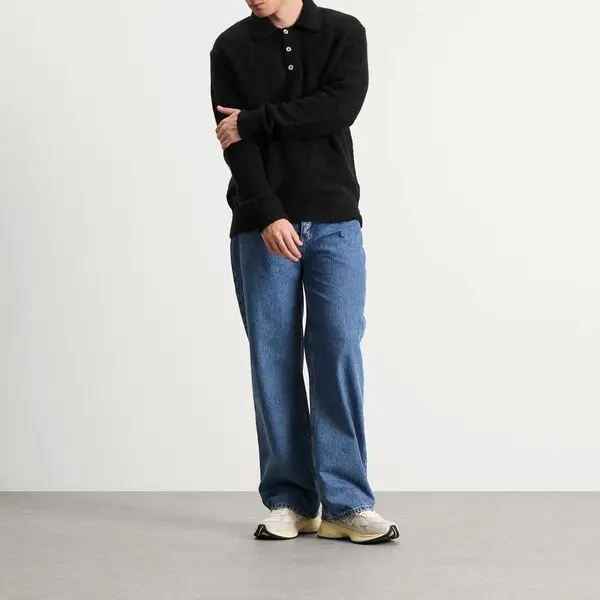 Norse Projects Rasmus Brushed Knit Polo - Black