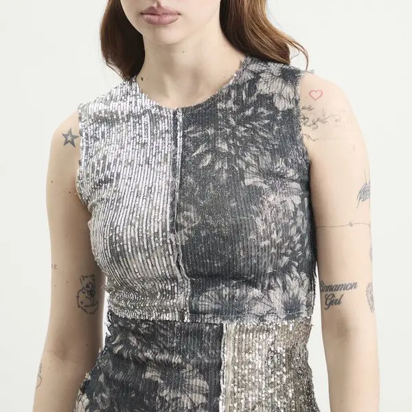 MAISON MARGIELA Patchwork Sequin Top | Size: | Elastane/polyamide | End Clothing