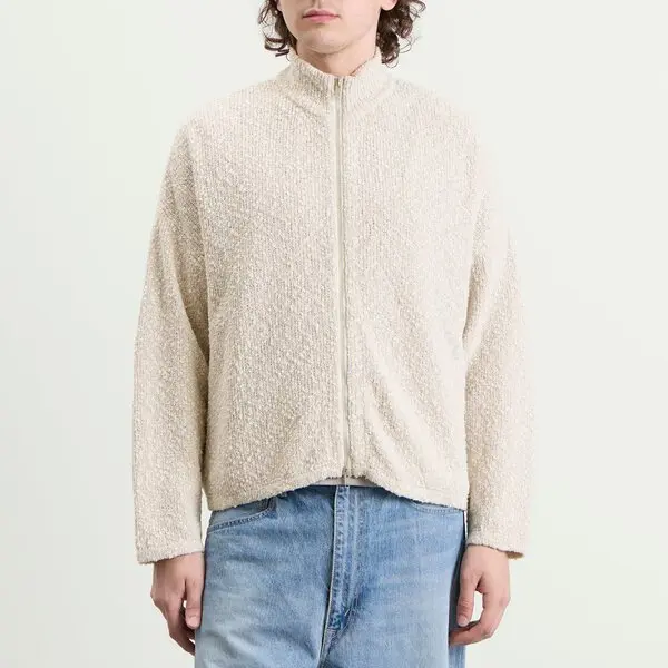 PICANTE Boucle Funnel Zip Through Knit Sweatshirt