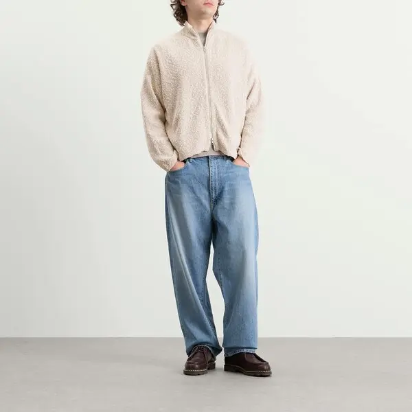 PICANTE Boucle Funnel Zip Through Knit Sweatshirt