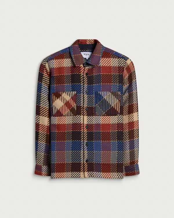 WAX LONDON Whiting Pike Check Overshirt - Rust/multi