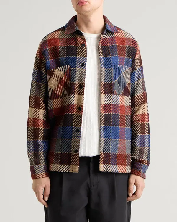 WAX LONDON Whiting Pike Check Overshirt - Rust/multi
